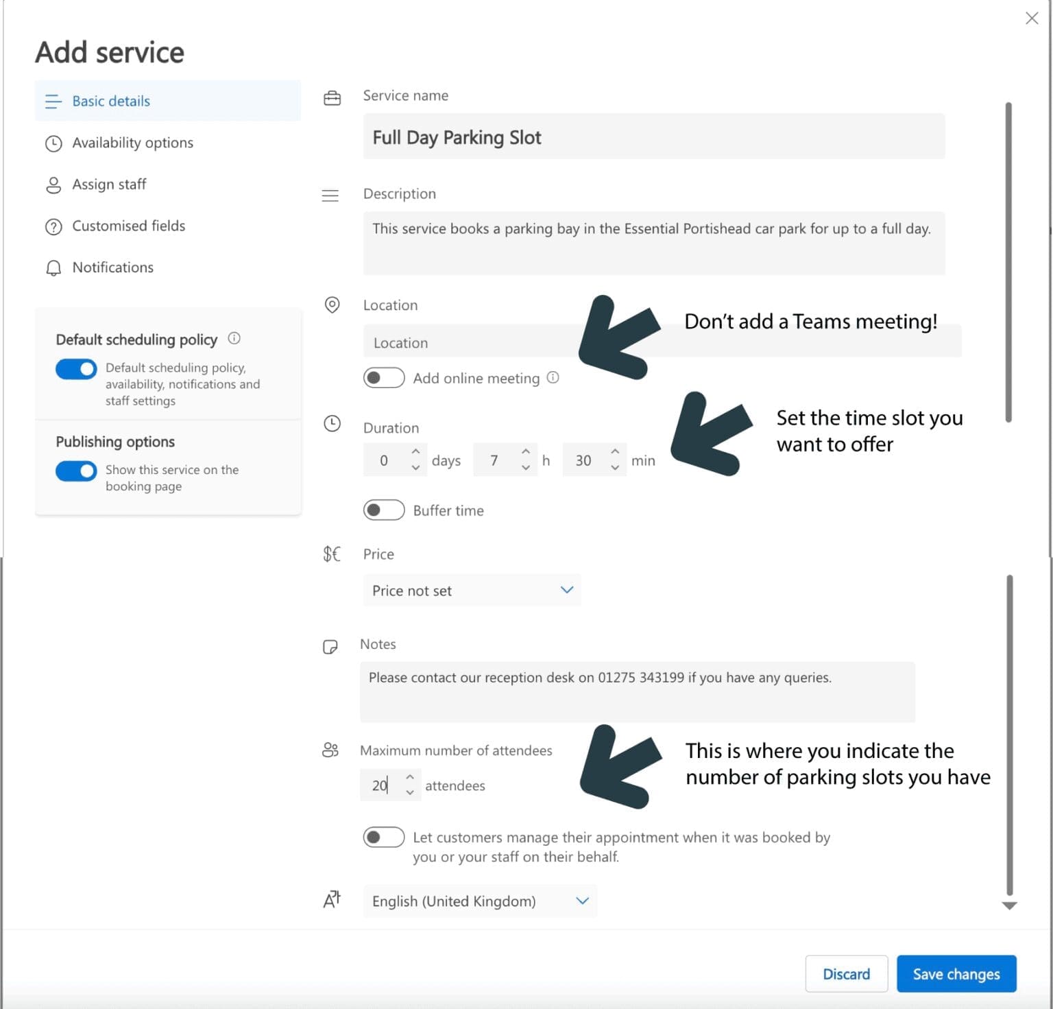 How to configure Microsoft Bookings to Book Car Parking Spaces | Essential