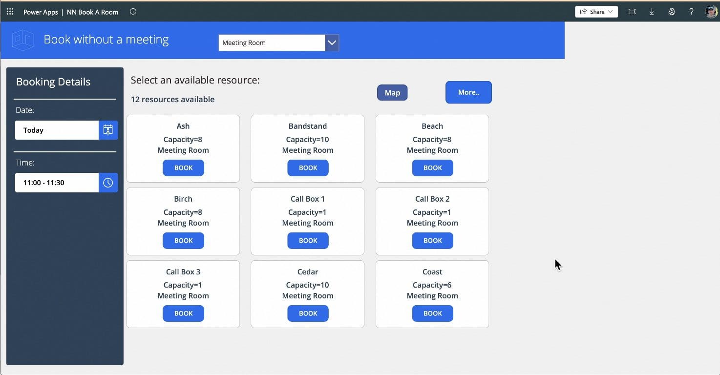 Demo: Using Microsoft Power Apps to create an interactive desk booking system